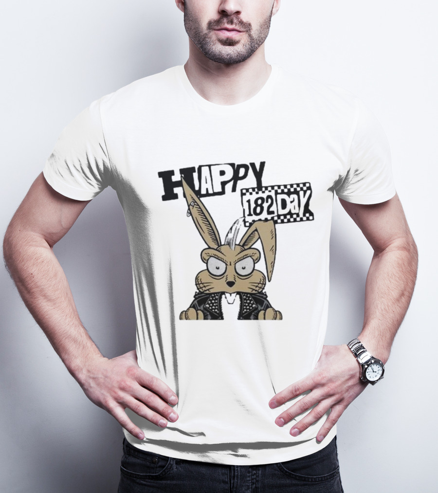Blink-182 Happy 182 Day Angry Bunny Punk T-Shirt