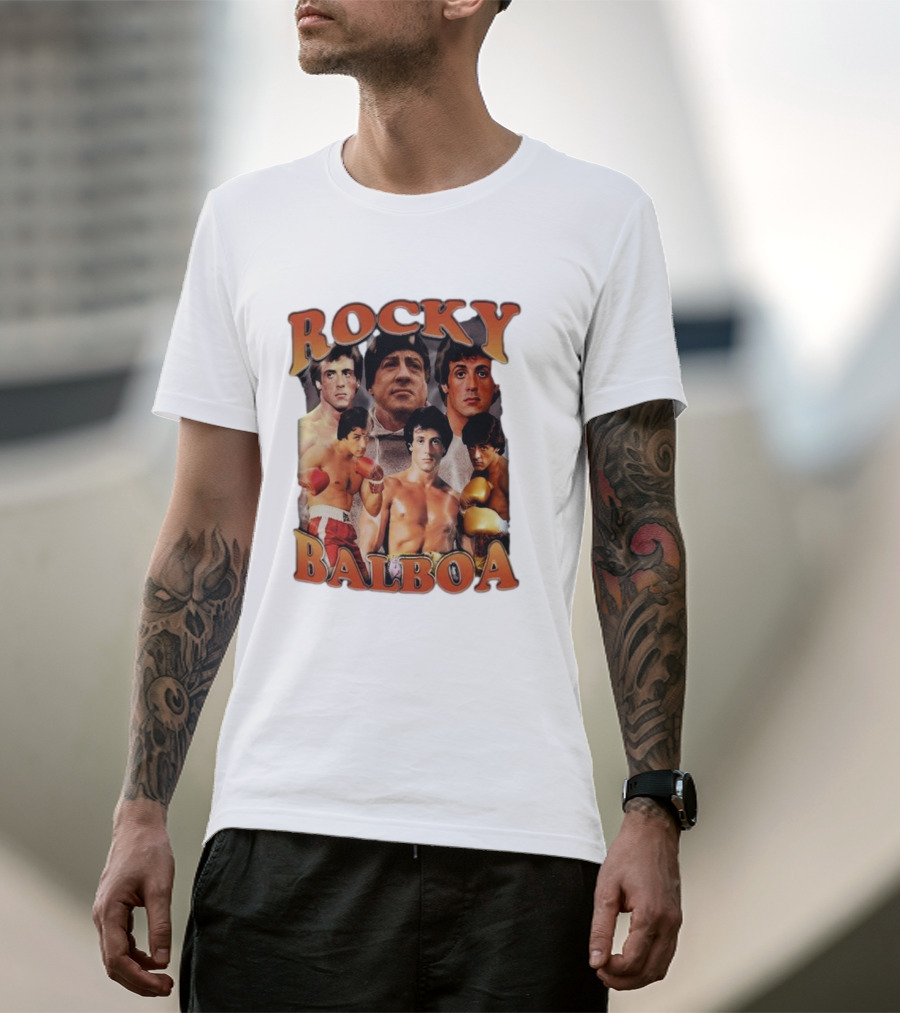 Rocky Balboa Iconic Boxing Legend Film Character Montage T-Shirt
