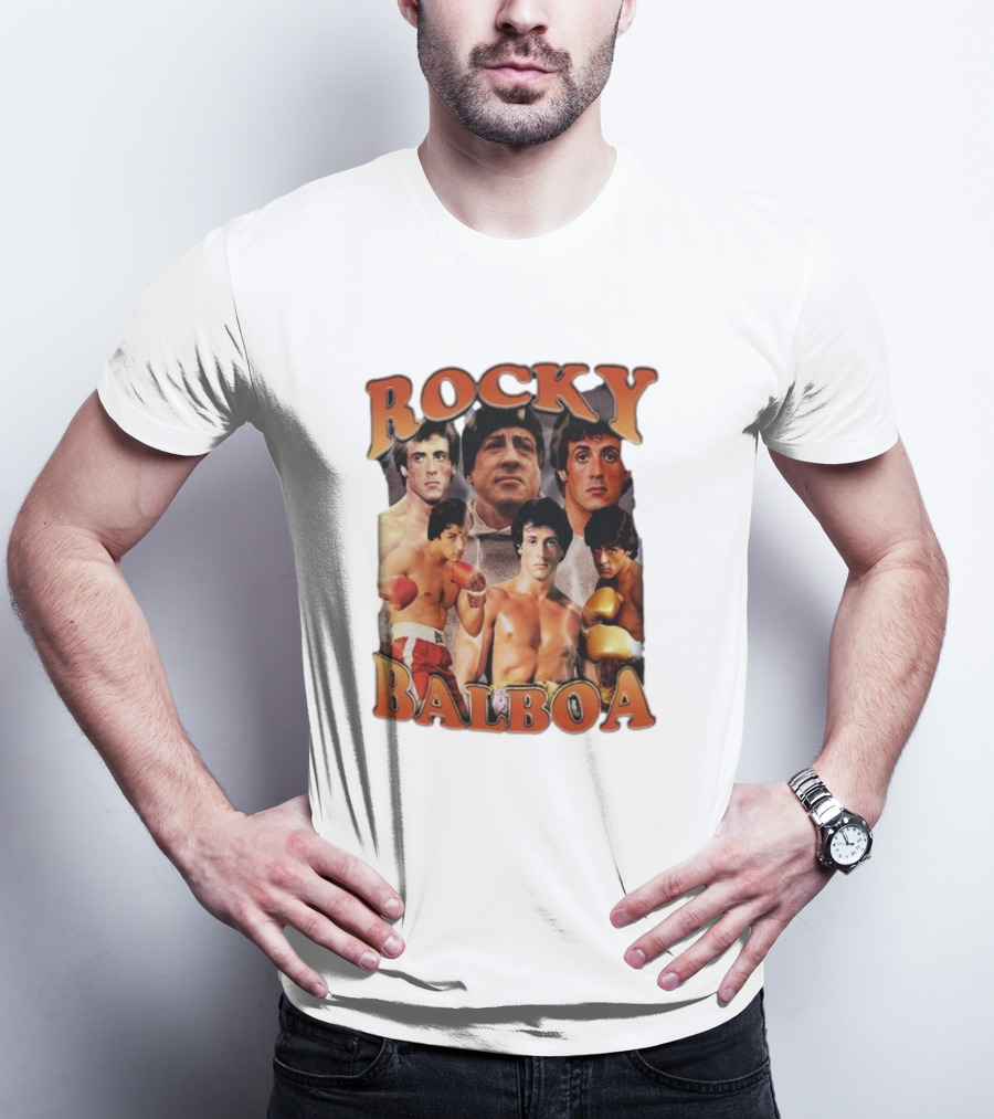 Rocky Balboa Iconic Boxing Legend Film Character Montage T-Shirt
