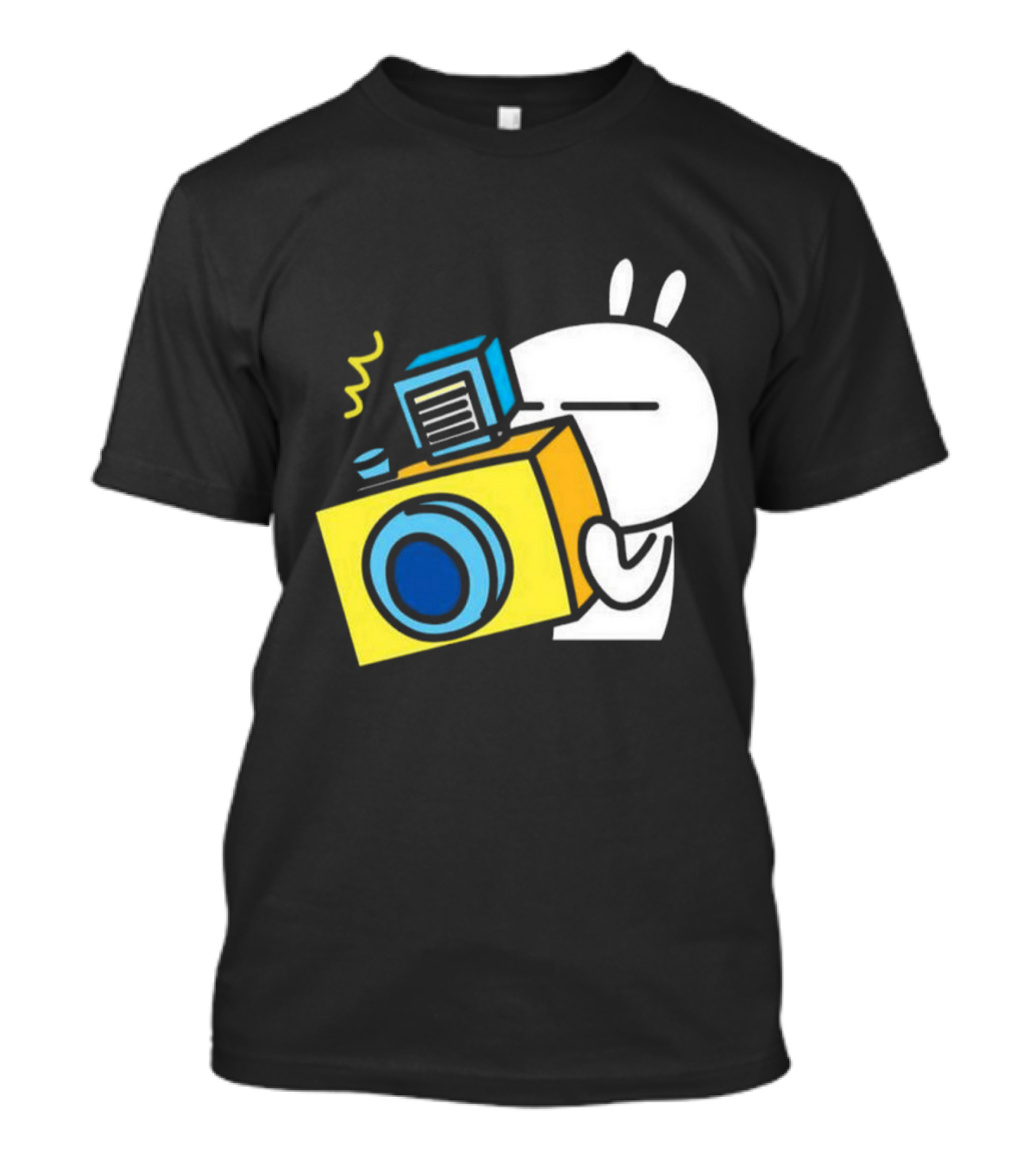 Tuzki Rabbit Camera Cartoon Character Photography T-Shirt