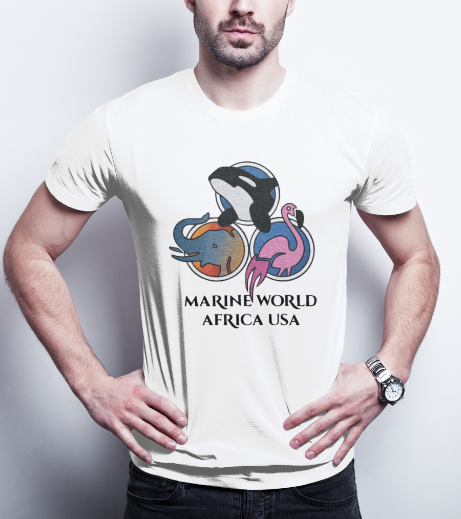 MARINE WORLD AFRICA USA ORCA ELEPHANT FLAMINGO T-Shirt