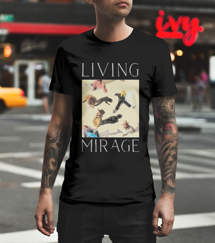 LIVING MIRAGE Album Cover With Band Members Aerial View T-Shirt