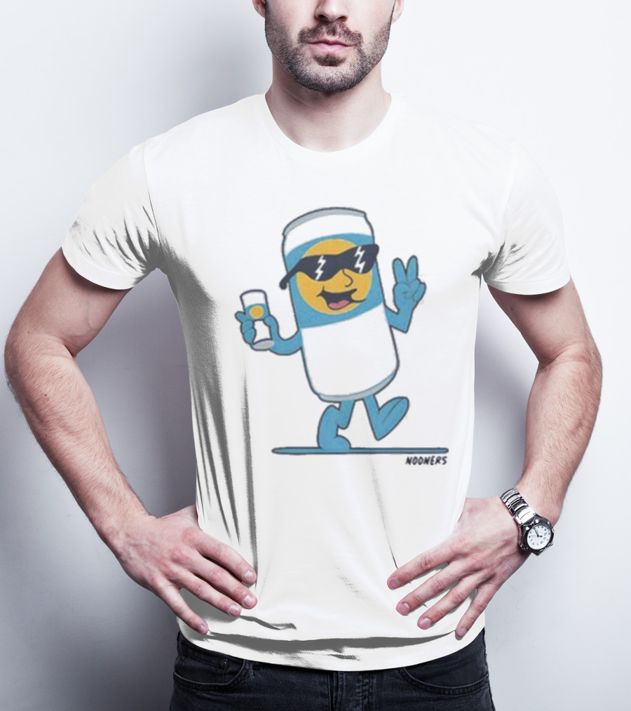 Nooners Cool Blue Drink Character Summer Vibes T-Shirt