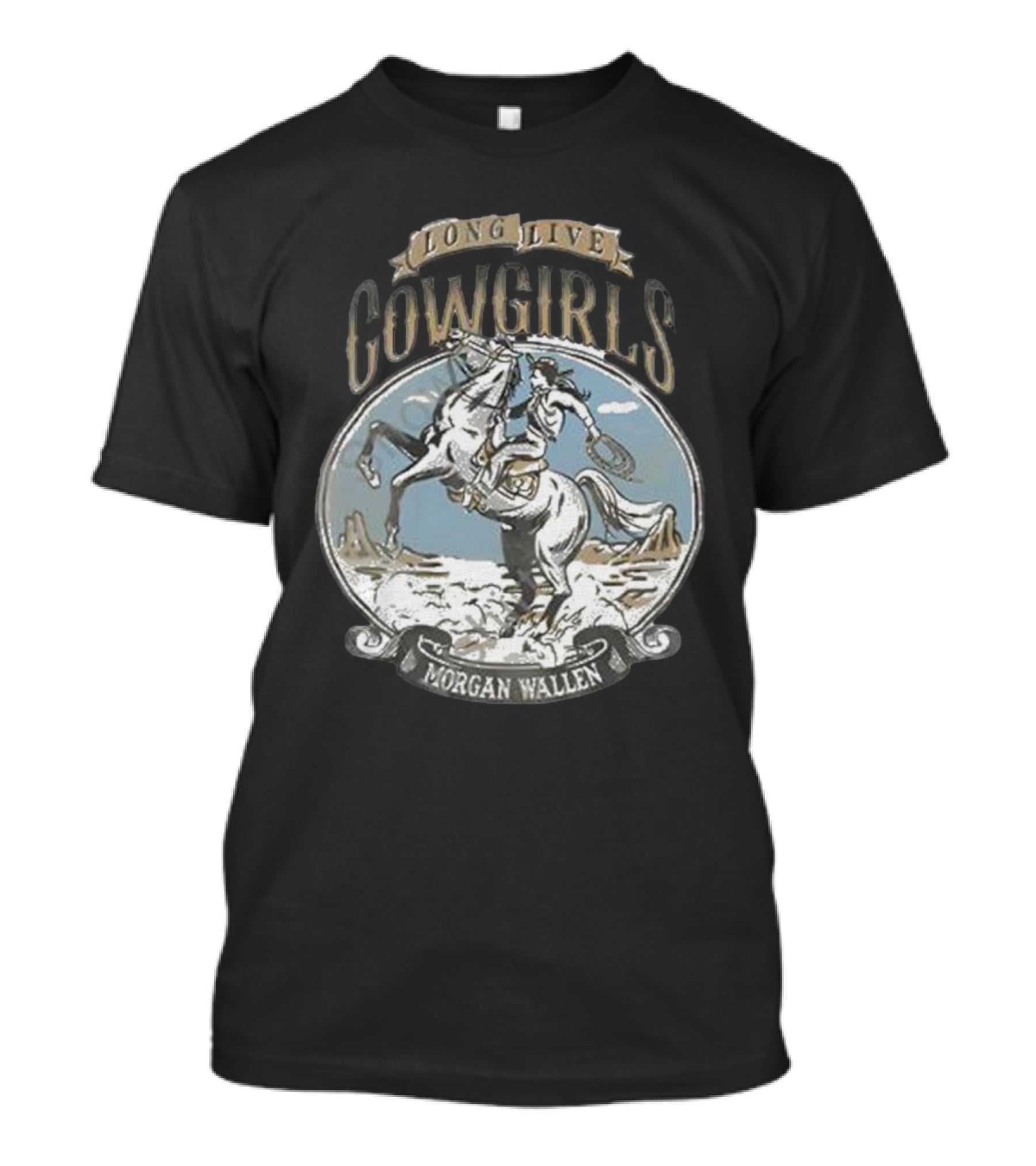 Long Live Cowgirls Morgan Wallen Vintage Rodeo Scene T-Shirt