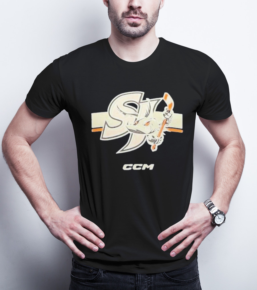 Awesome CCM San Jose Barracuda Crest CCM T-Shirt