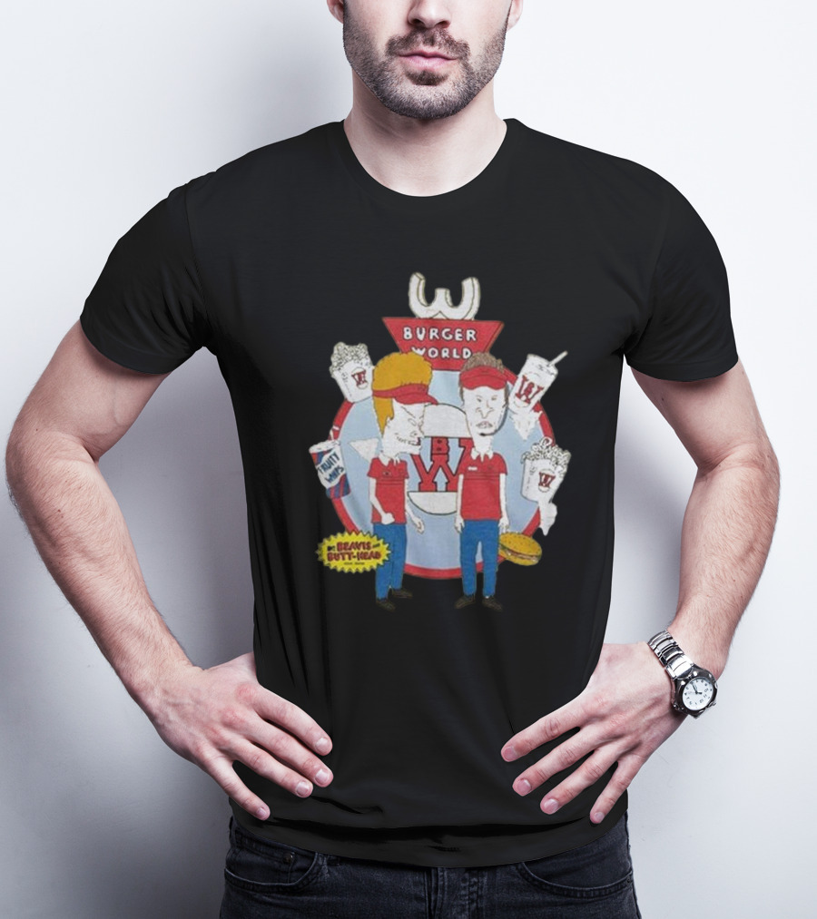 Burger World Beavis And Butt-Head Drink Fries T-Shirt