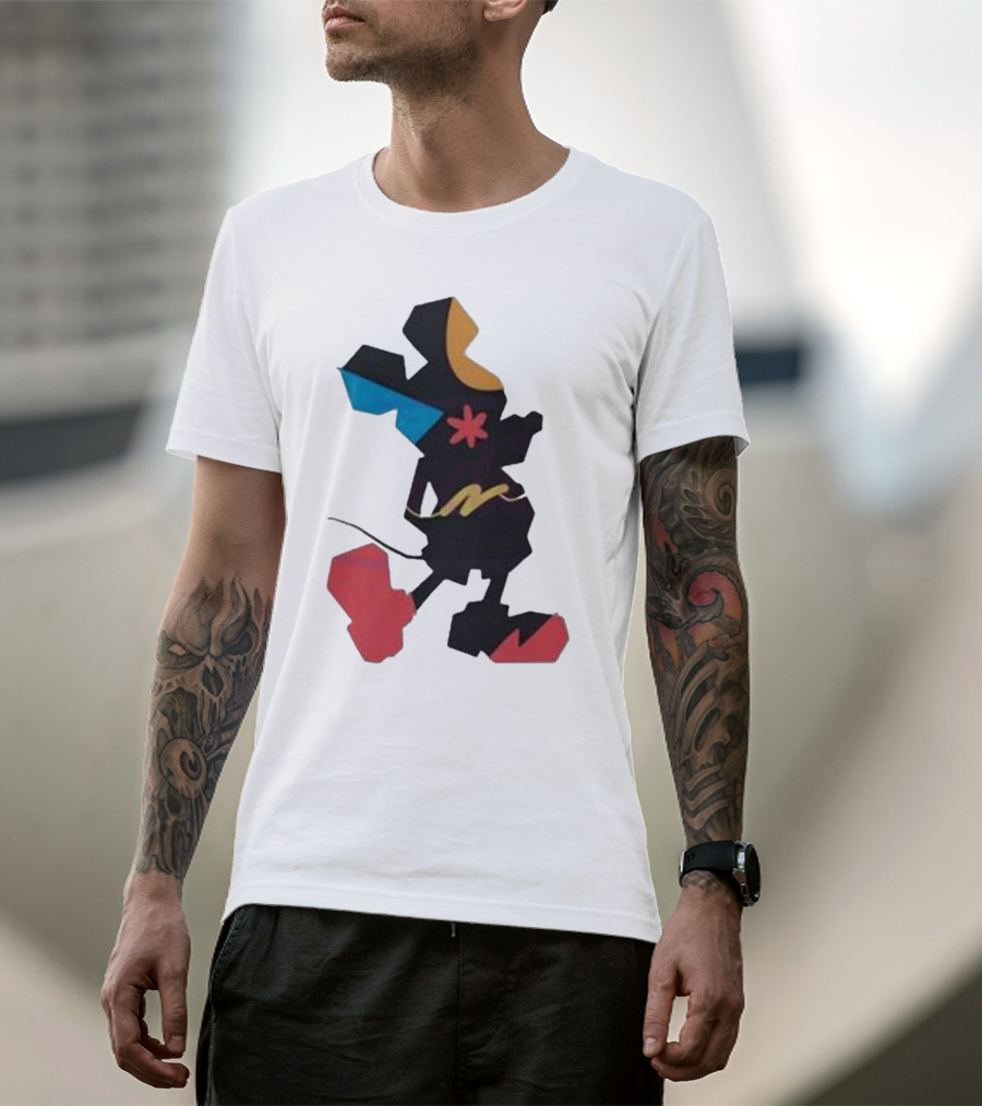 Disney World Funny Mickey Stands Abstract Colorful T-Shirt