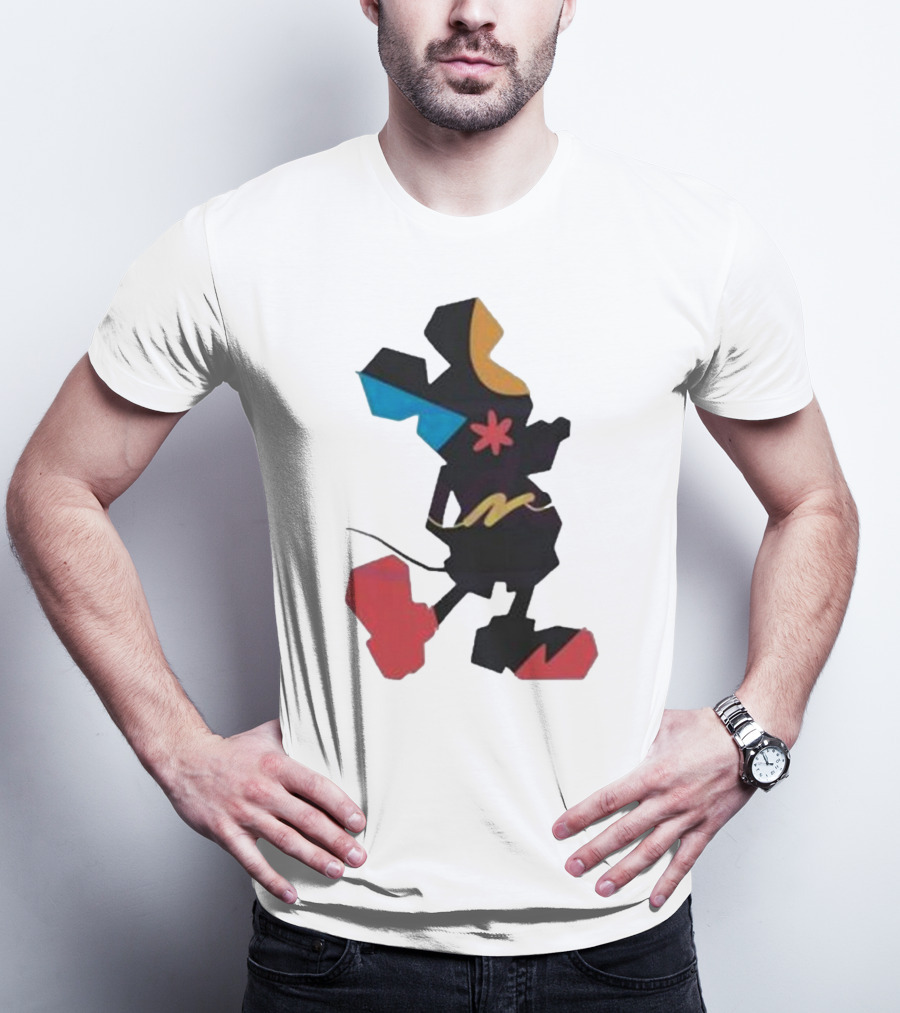 Disney World Funny Mickey Stands Abstract Colorful T-Shirt