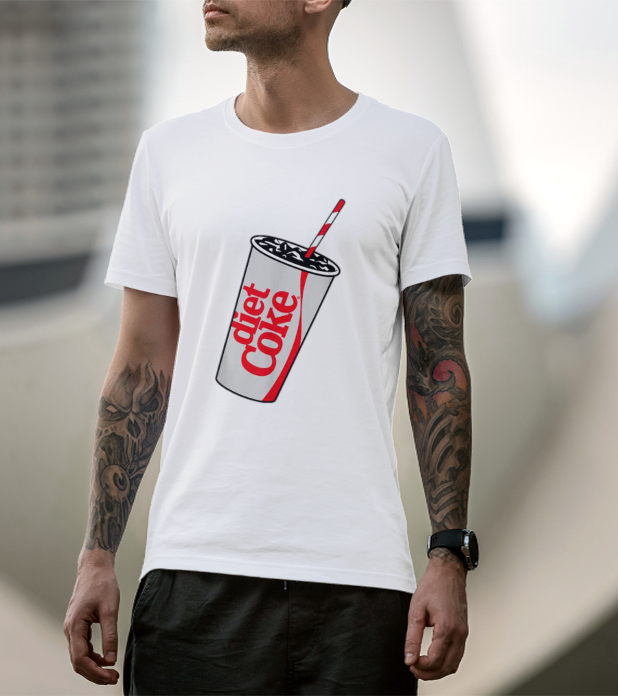 Coca-Cola Diet Coke Cup With Straw Heart Bubbles T-Shirt
