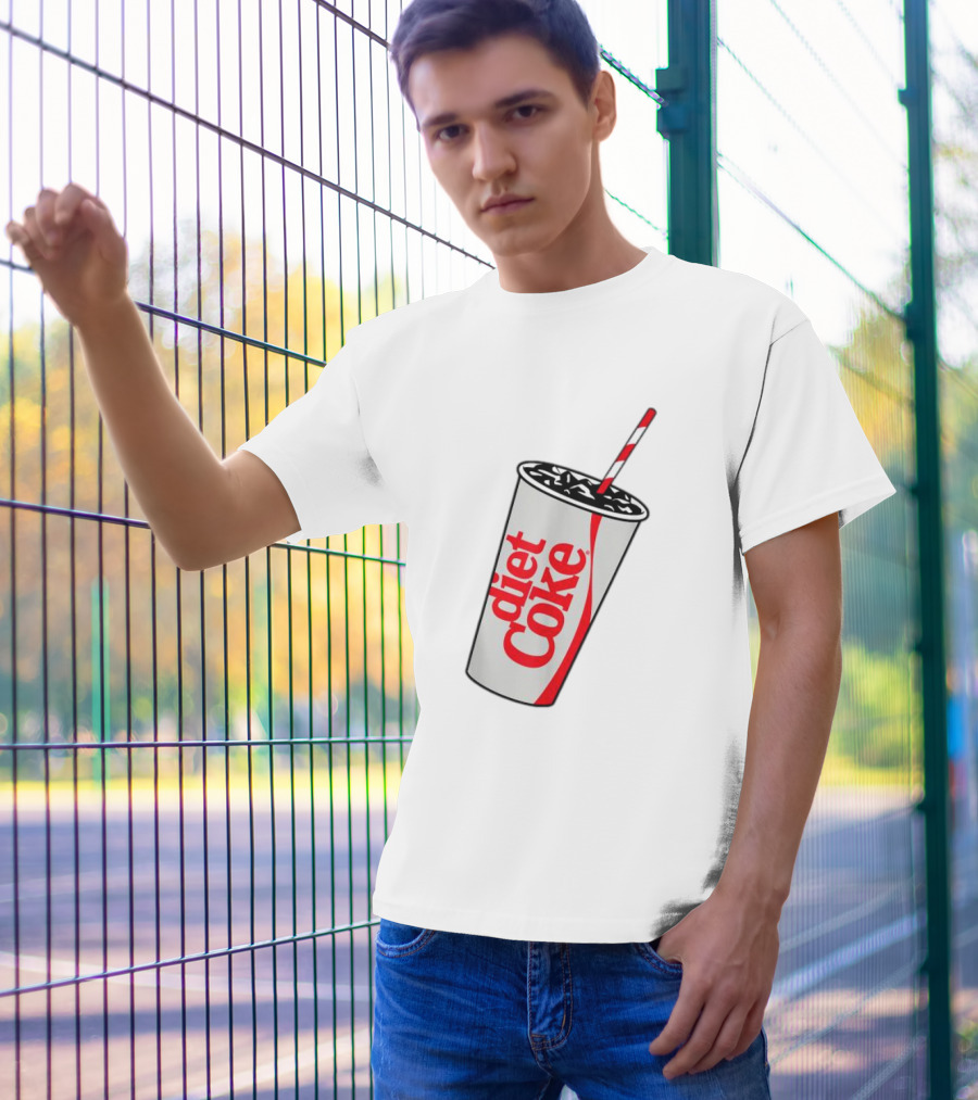 Coca-Cola Diet Coke Cup With Straw Heart Bubbles T-Shirt