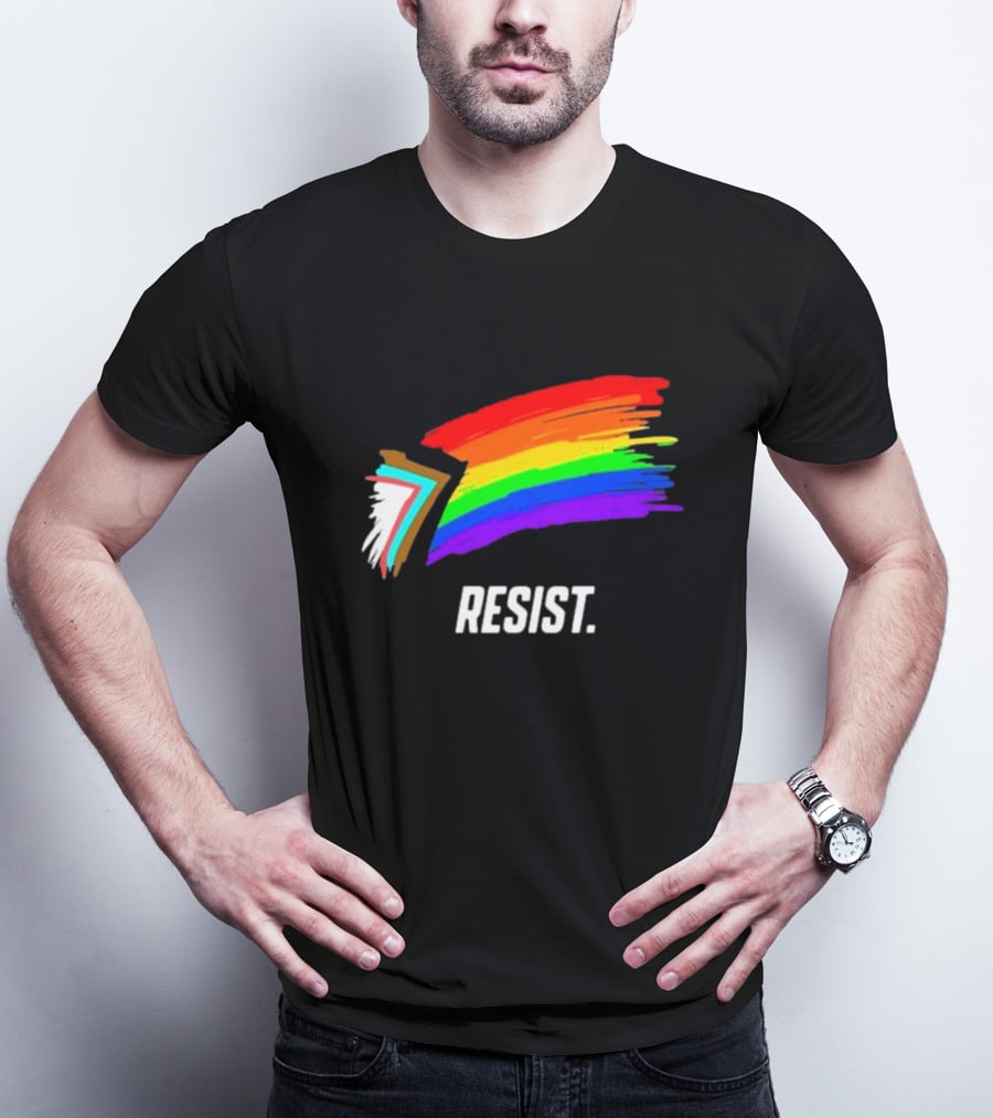 Resist Pride Equality Florida Rainbow Brushstroke T-Shirt