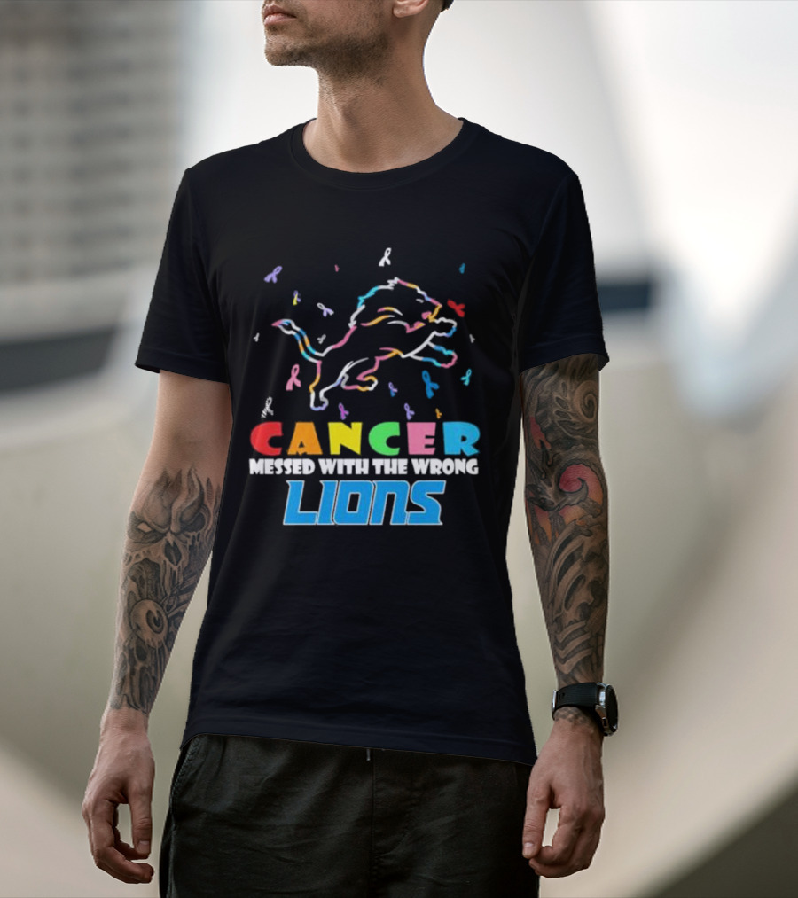 Cancer Messed With The Wrong Lions Detroit T-Shirt