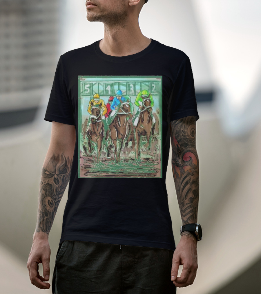 Horse Races Numbered Jockeys Competition T-Shirt