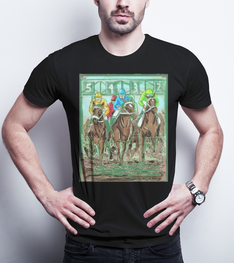Horse Races Numbered Jockeys Competition T-Shirt