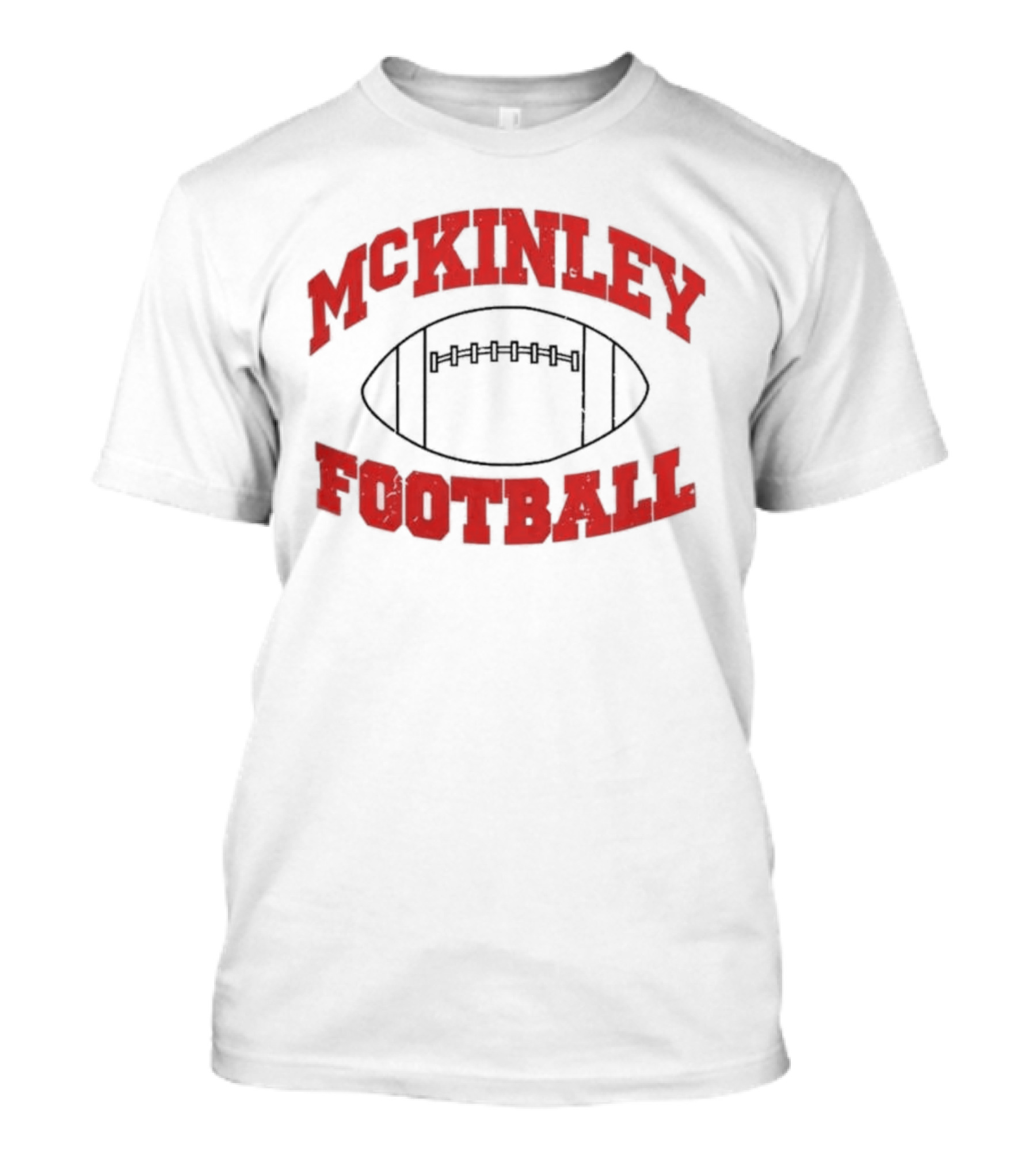 Mckinley Football Team Vintage Red Text Football T-Shirt