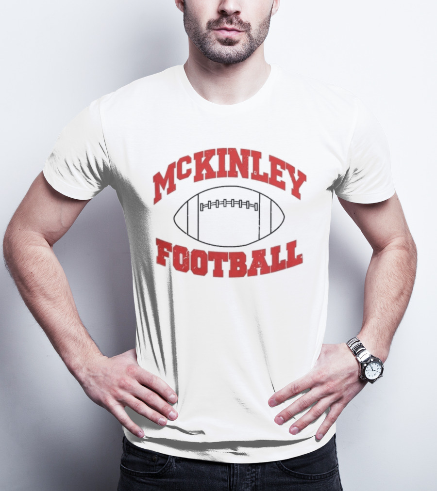 Mckinley Football Team Vintage Red Text Football T-Shirt