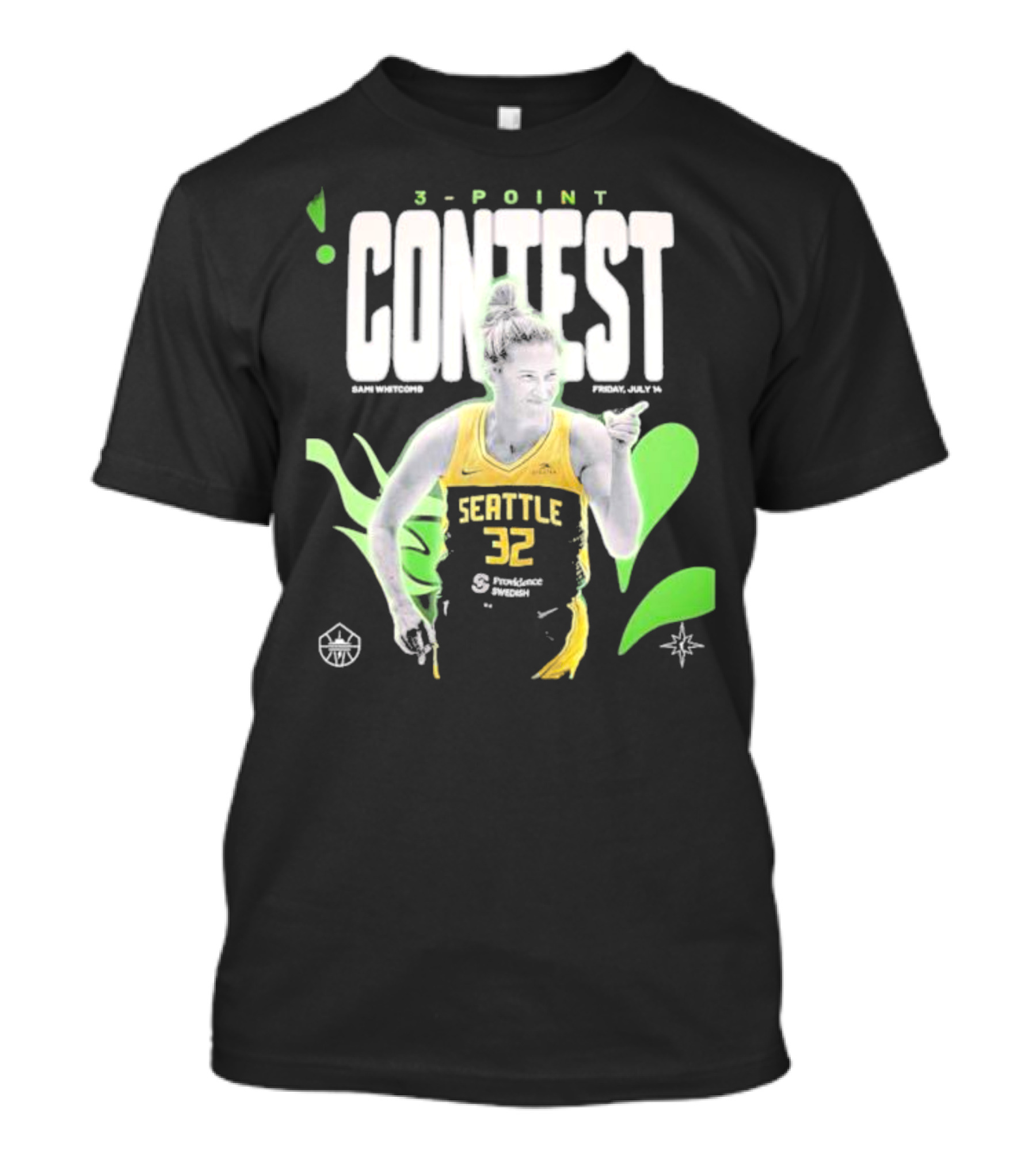 SamI Whitcomb Seattle 32 3-Point Contest Friday July 14 WNBA T-Shirt