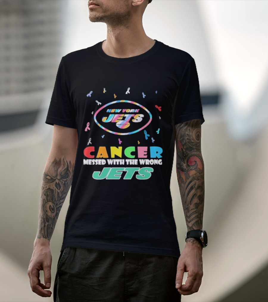 New York Jets Cancer Messed With The Wrong Jets T-Shirt