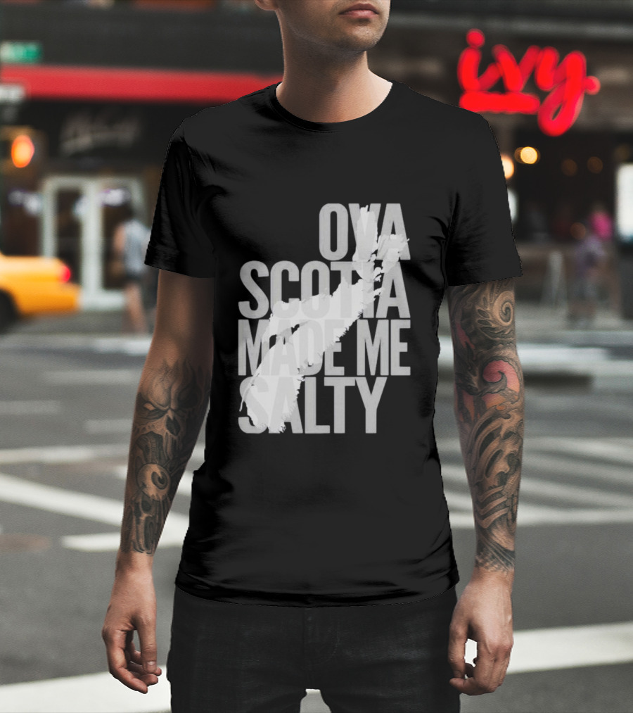 Nova Scotia Made Me Salty Ova Coast Map T-Shirt