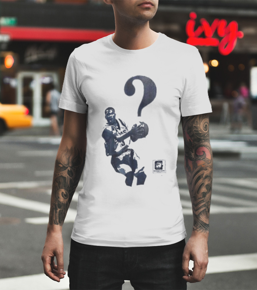 The Answer Georgetown University Allen Iverson Basketball Icon With Question Mark T-Shirt