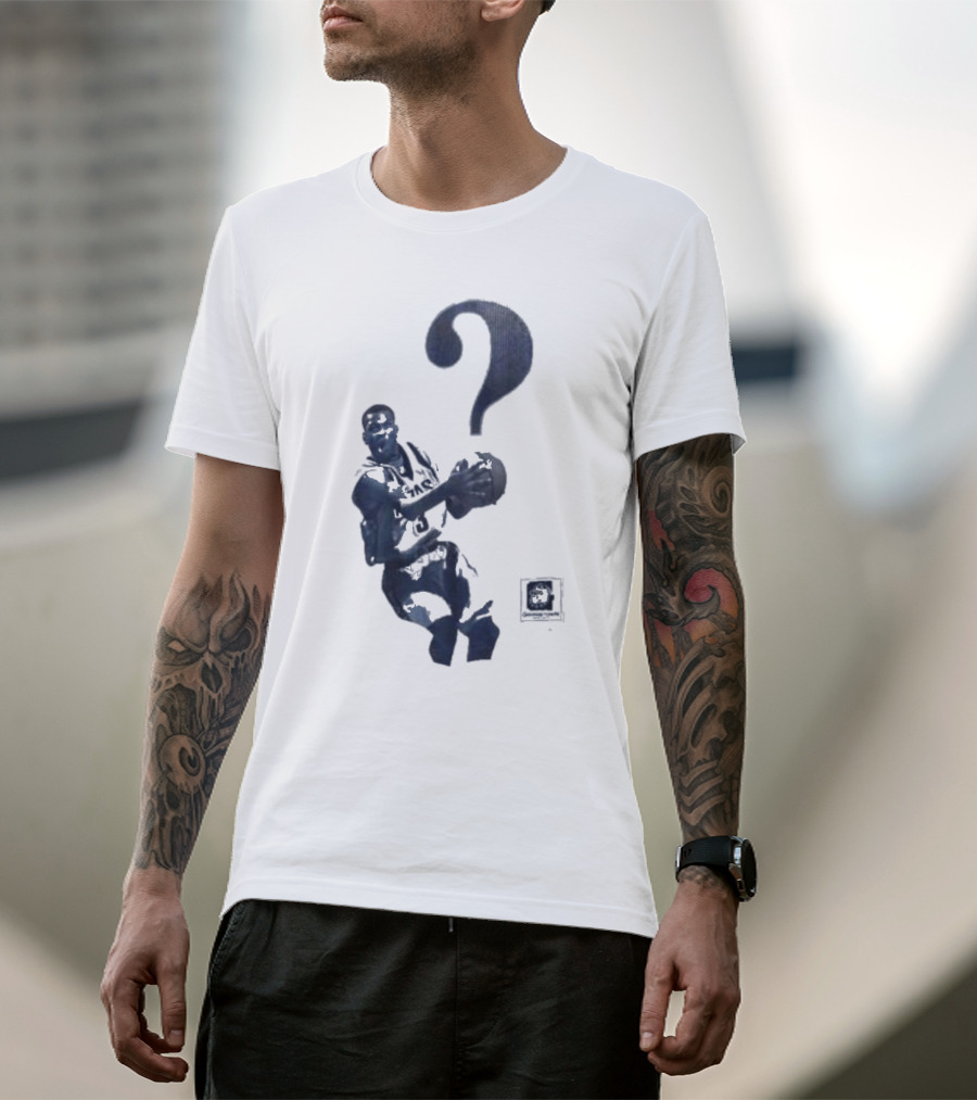 The Answer Georgetown University Allen Iverson Basketball Icon With Question Mark T-Shirt