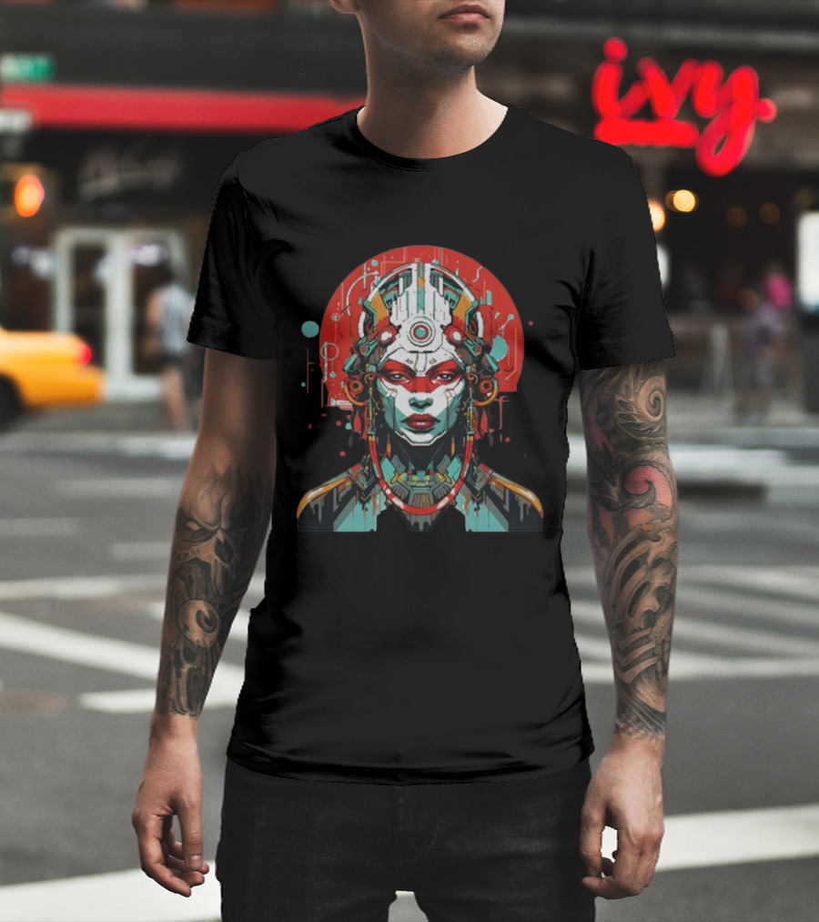 Eclipse Of Eternity Cyberpunk Futurist AI T-Shirt