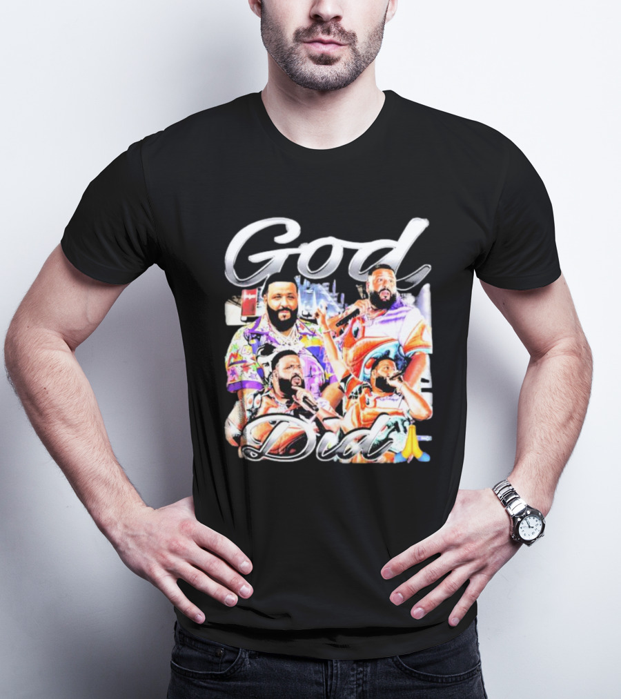DJ Khaled God Did Graphic Illustration Prayer Hands T-Shirt