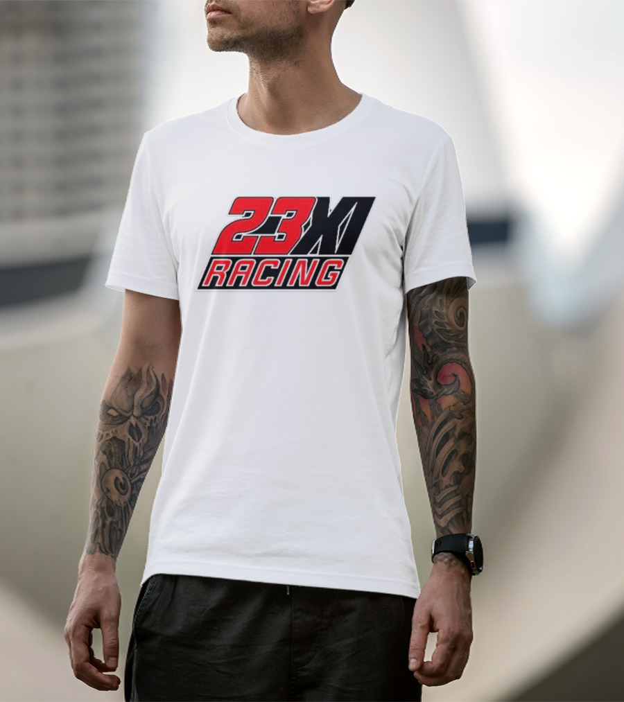 23XI Racing Checkered Flag Heather Charcoal 1-Spot T-Shirt