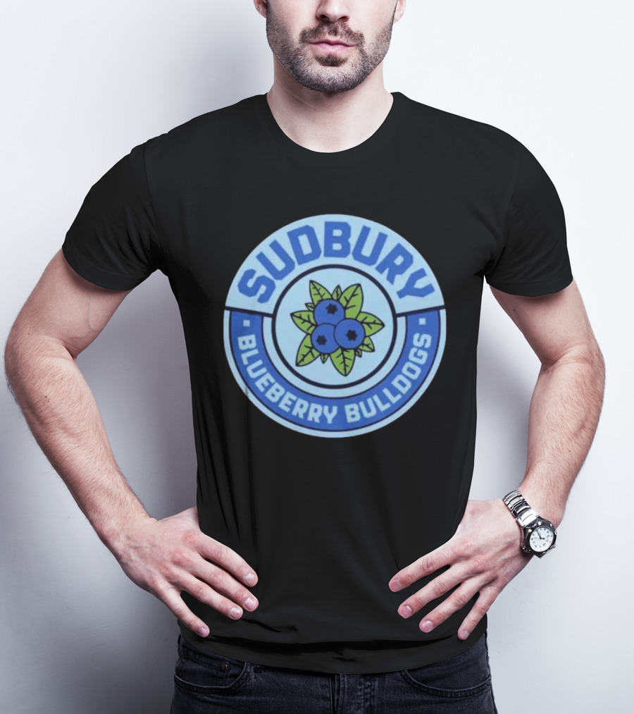 Sudbury Blueberry Bulldogs Logo Circle With Leaf And Fruit T-Shirt