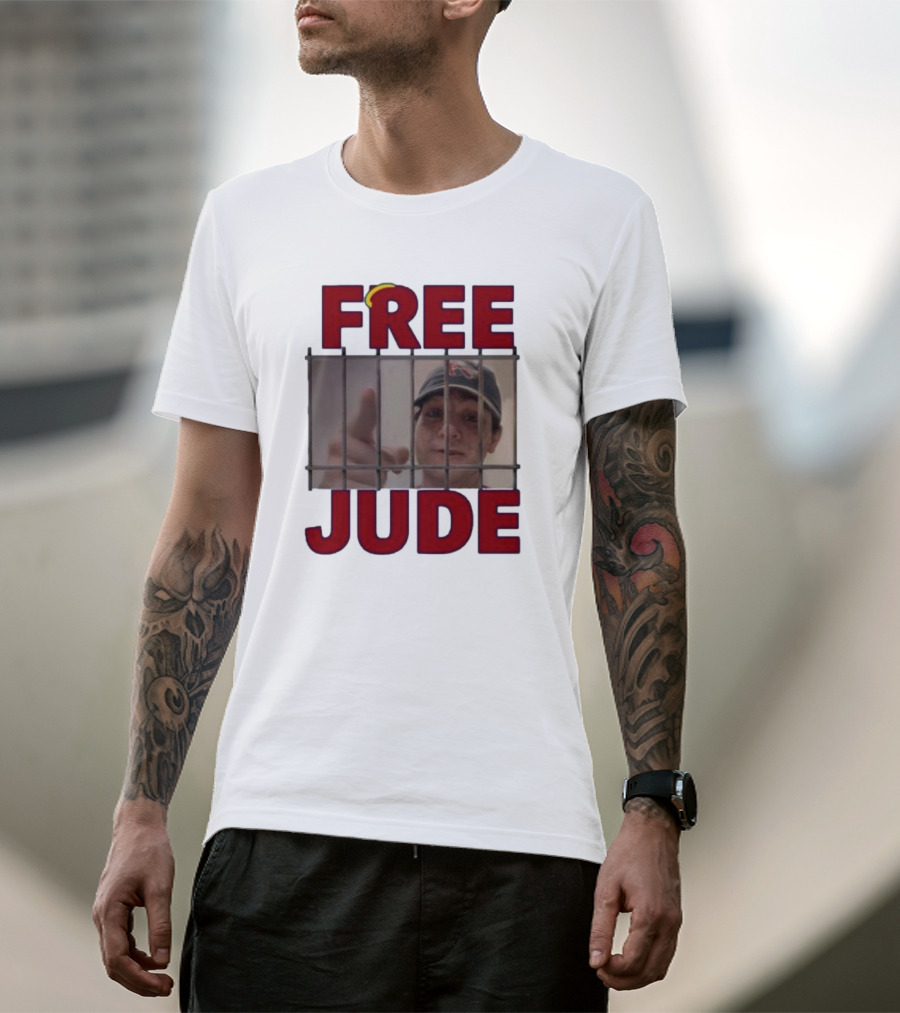 FREE JUDE Football Fan Behind Bars T-Shirt