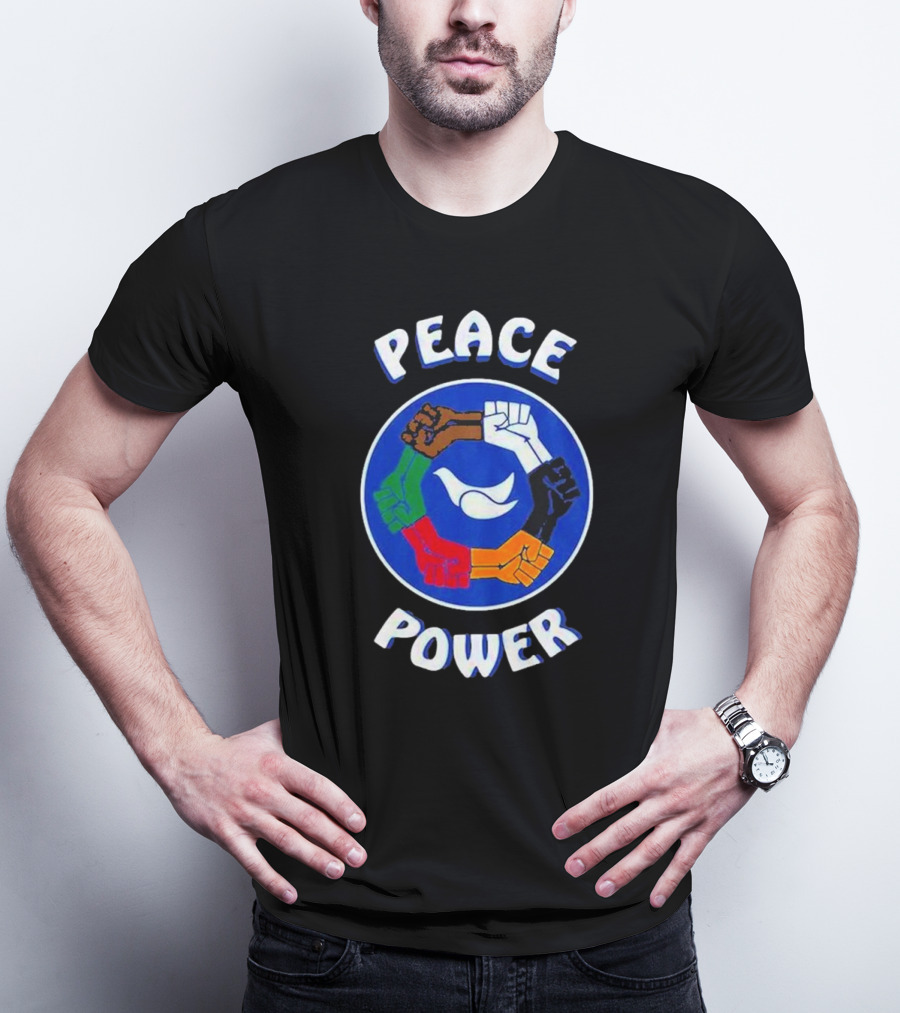 Peace Power Unity Fists Circle Dove Chocolate Skateboards T-Shirt