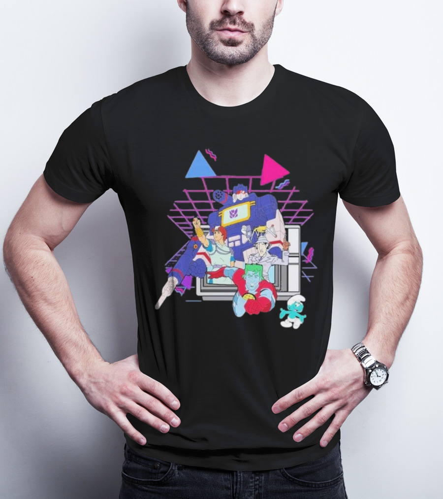 Retro Roll-Call From Iconic 80s Cartoon Heroes And Transforming Robot Adventures T-Shirt