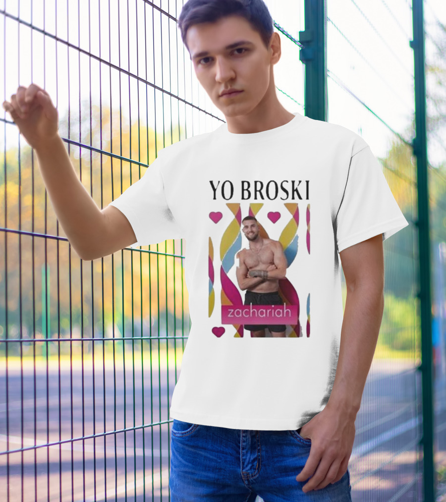 Yo Broski Zachariah Colorful Abstract Hearts T-Shirt
