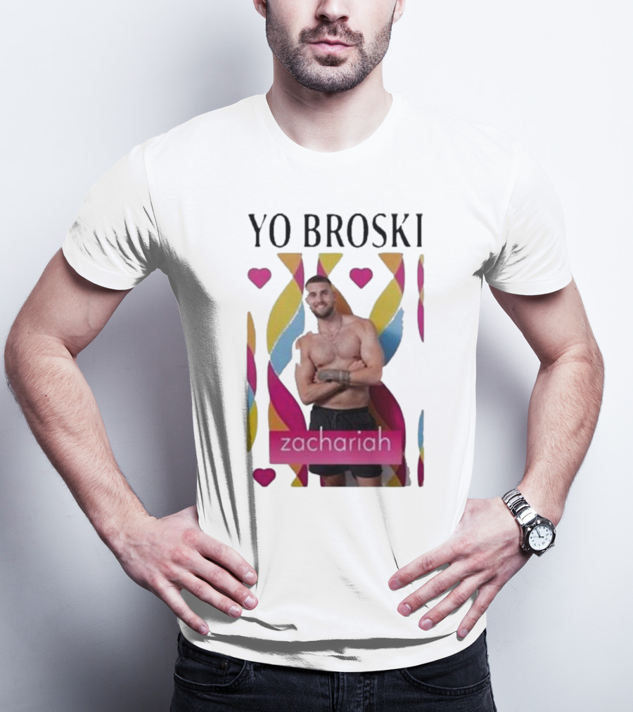 Yo Broski Zachariah Colorful Abstract Hearts T-Shirt