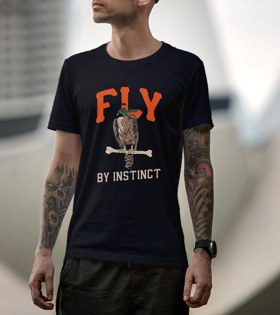 Fly By Instinct Falcon On Bone Perch T-Shirt