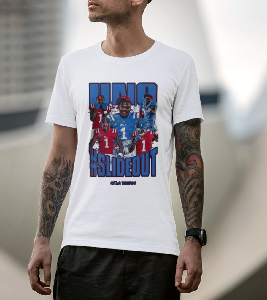 UNO Williams #Slideout Football Tribute In Red And Blue T-Shirt