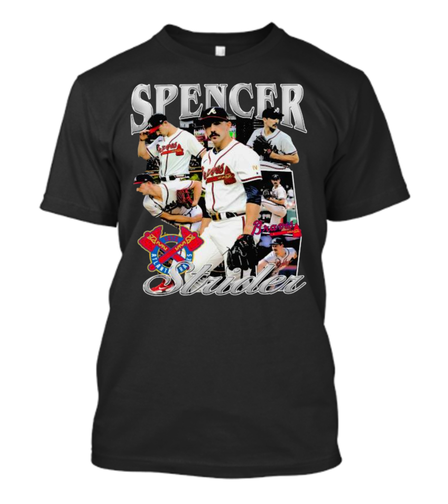 Spencer Strider Braves Pitcher Collage T-Shirt