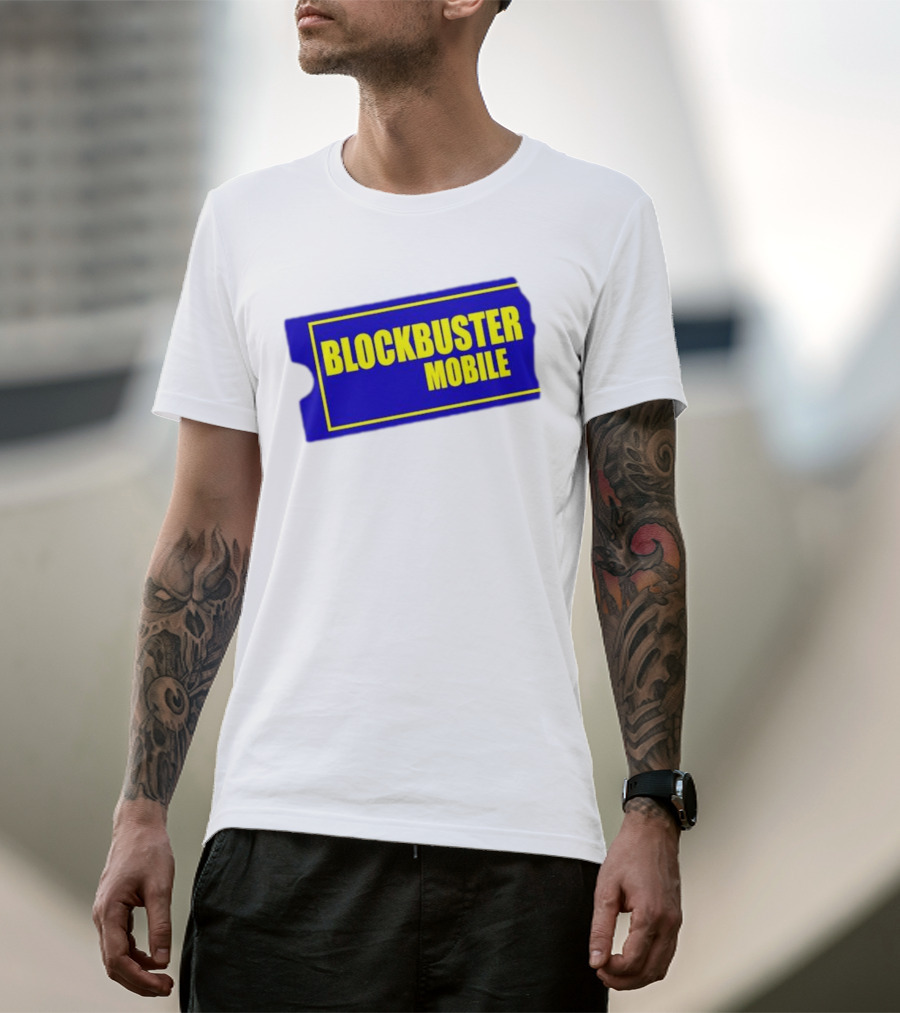 BLOCKBUSTER MOBILE Blue Ticket Nostalgia T-Shirt