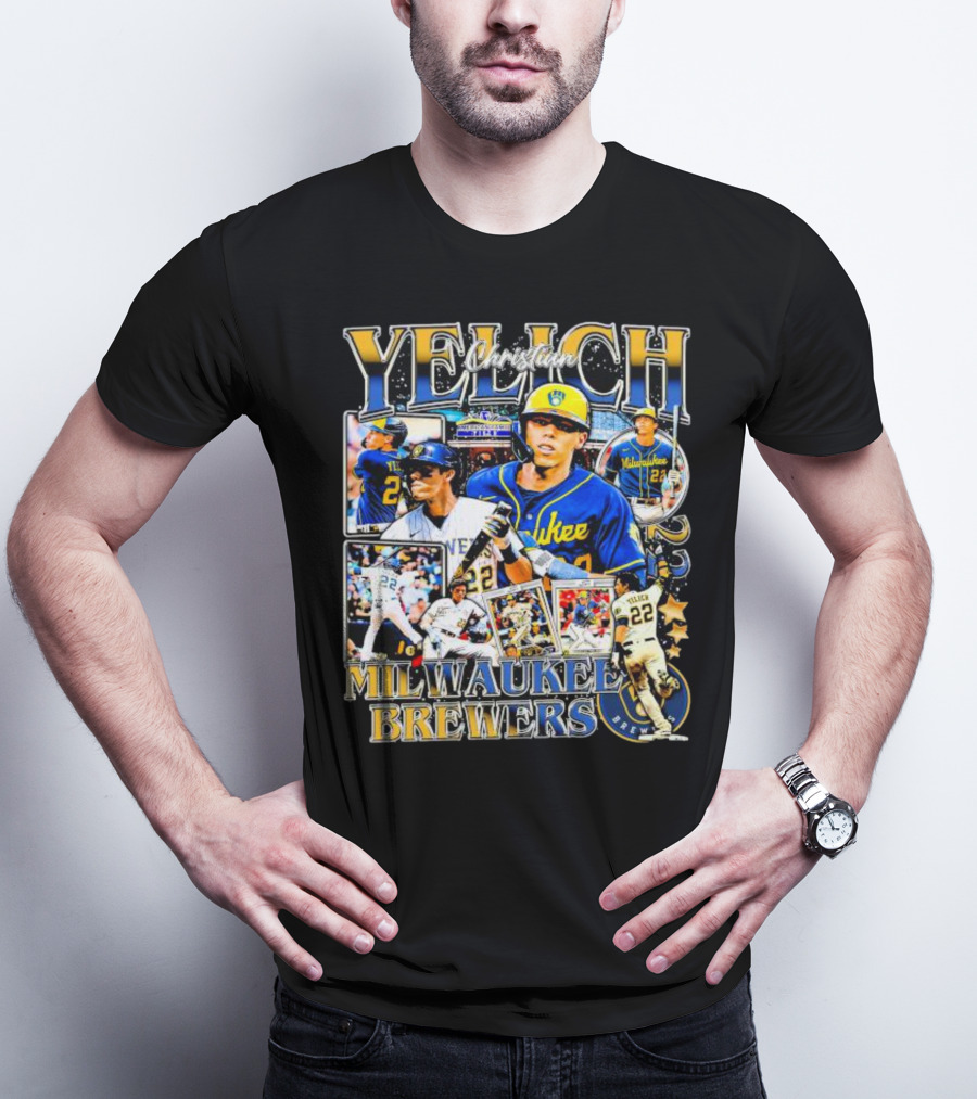 Christian Yelich Milwaukee Brewers 22 Collage T-Shirt