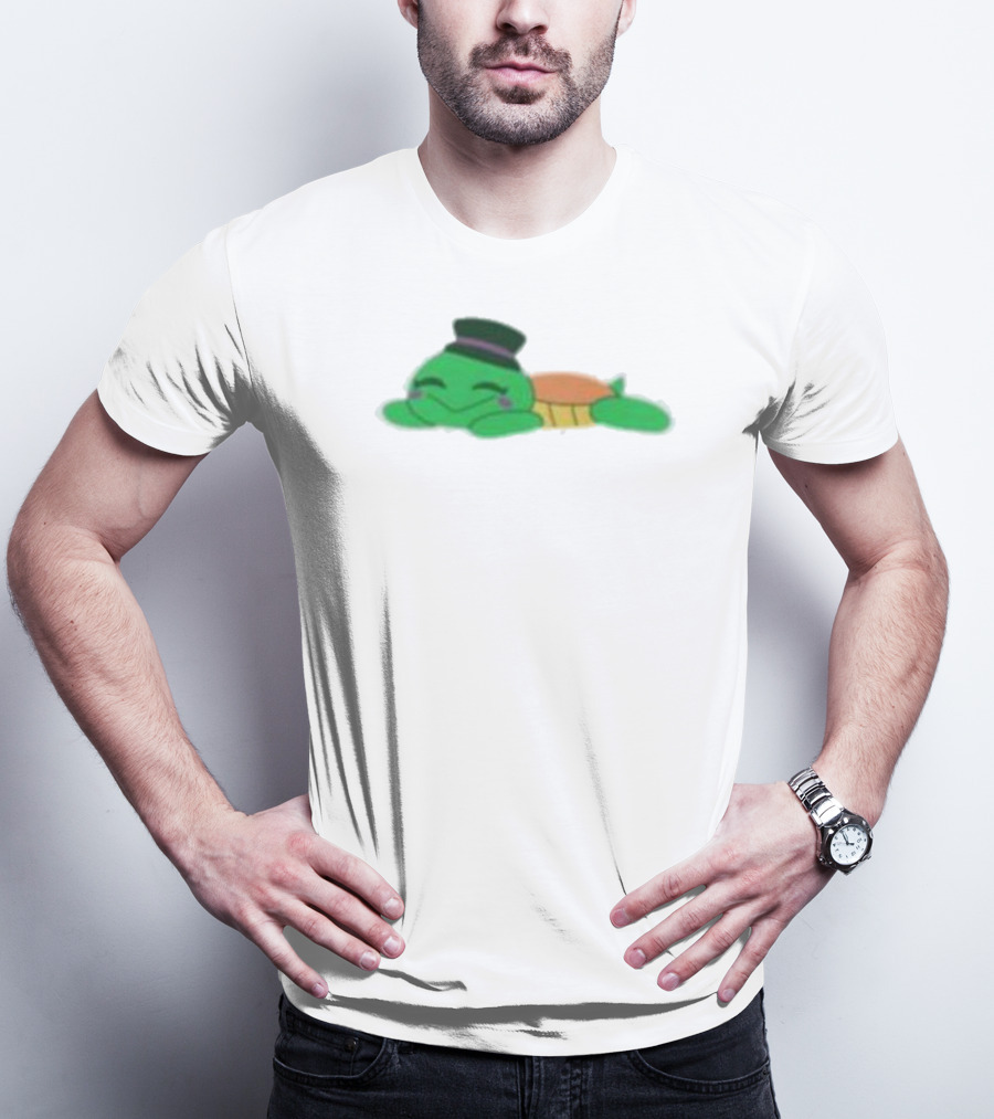 Mr Springs Sleepy Turtle Cute Cartoon Top Hat T-Shirt