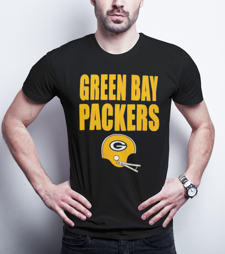 Green Bay Packers Helmet Logo And Text Football Fan Gear T-Shirt