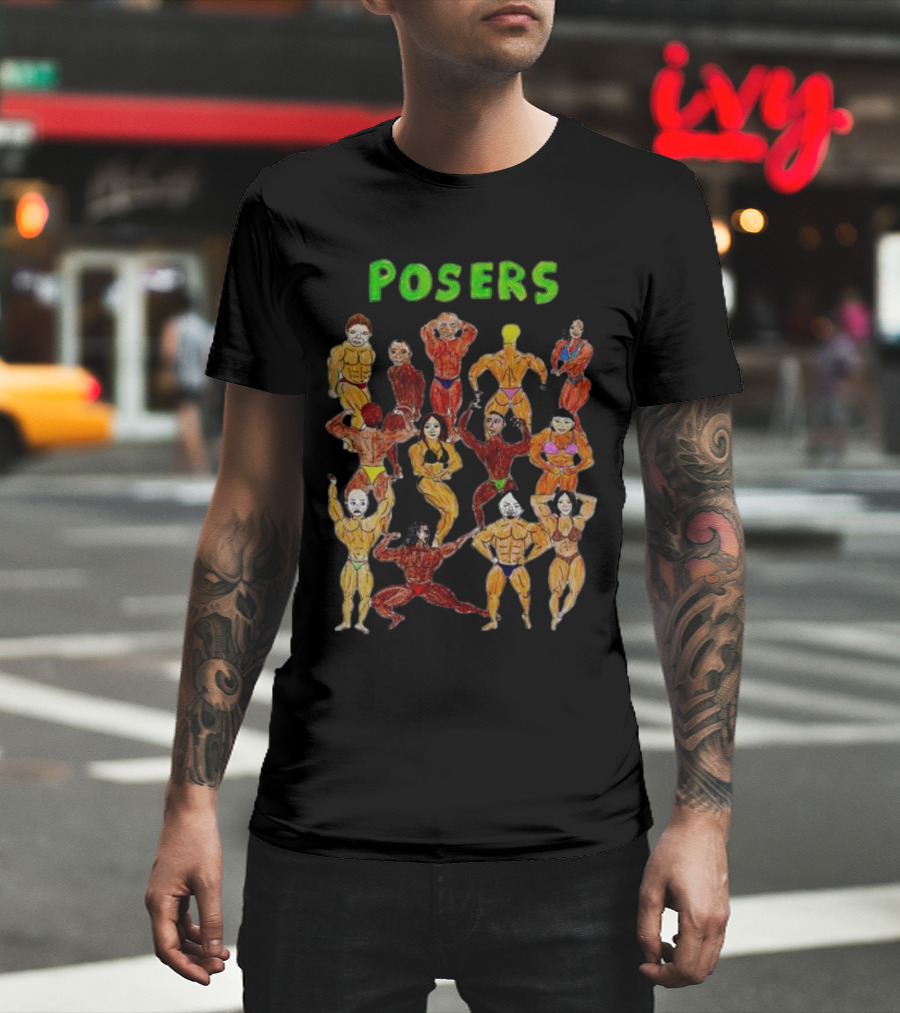POSERS Bodybuilding Characters Flexing T-Shirt
