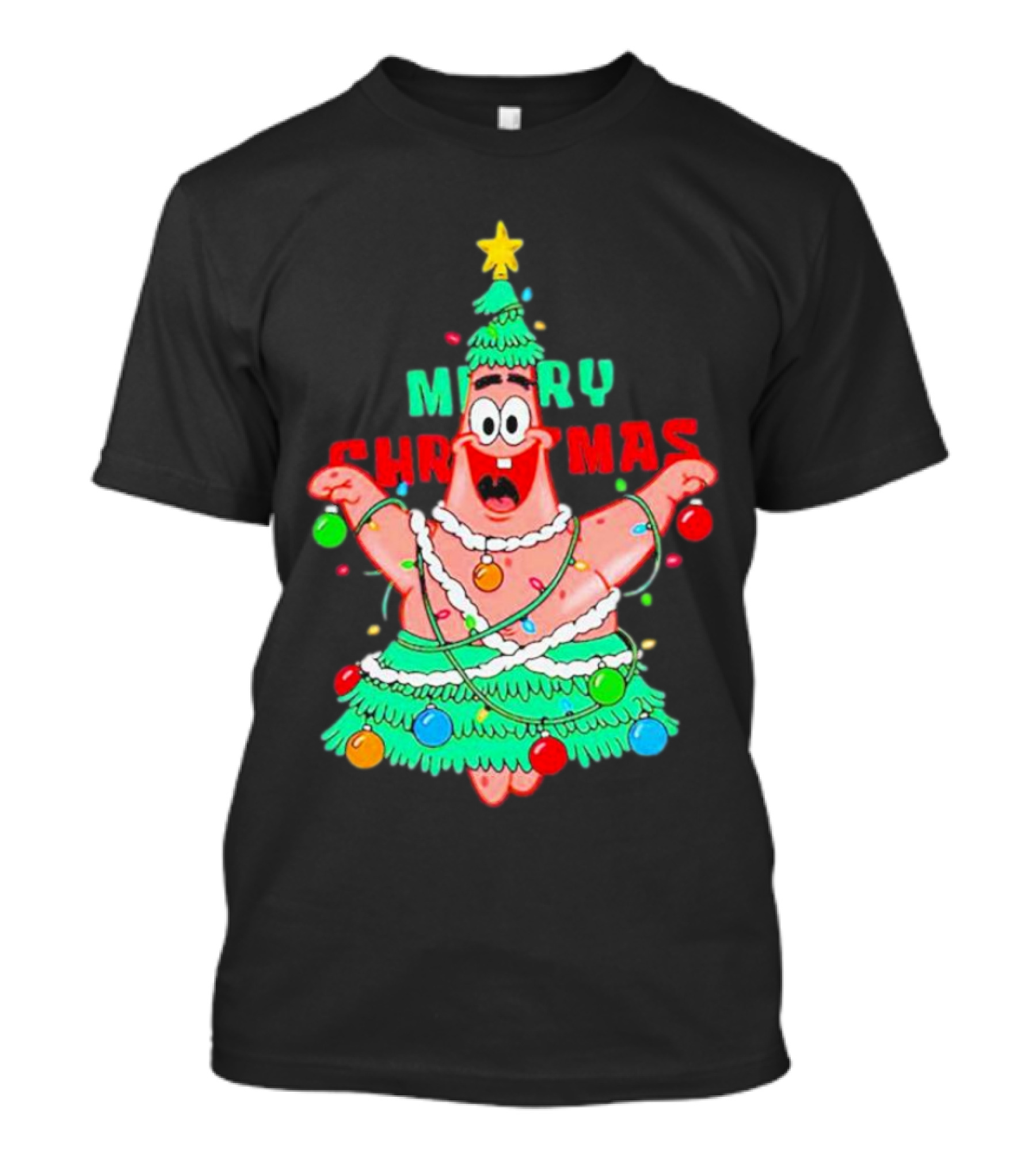 Patrick Tree Merry Christmas Lights T-Shirt