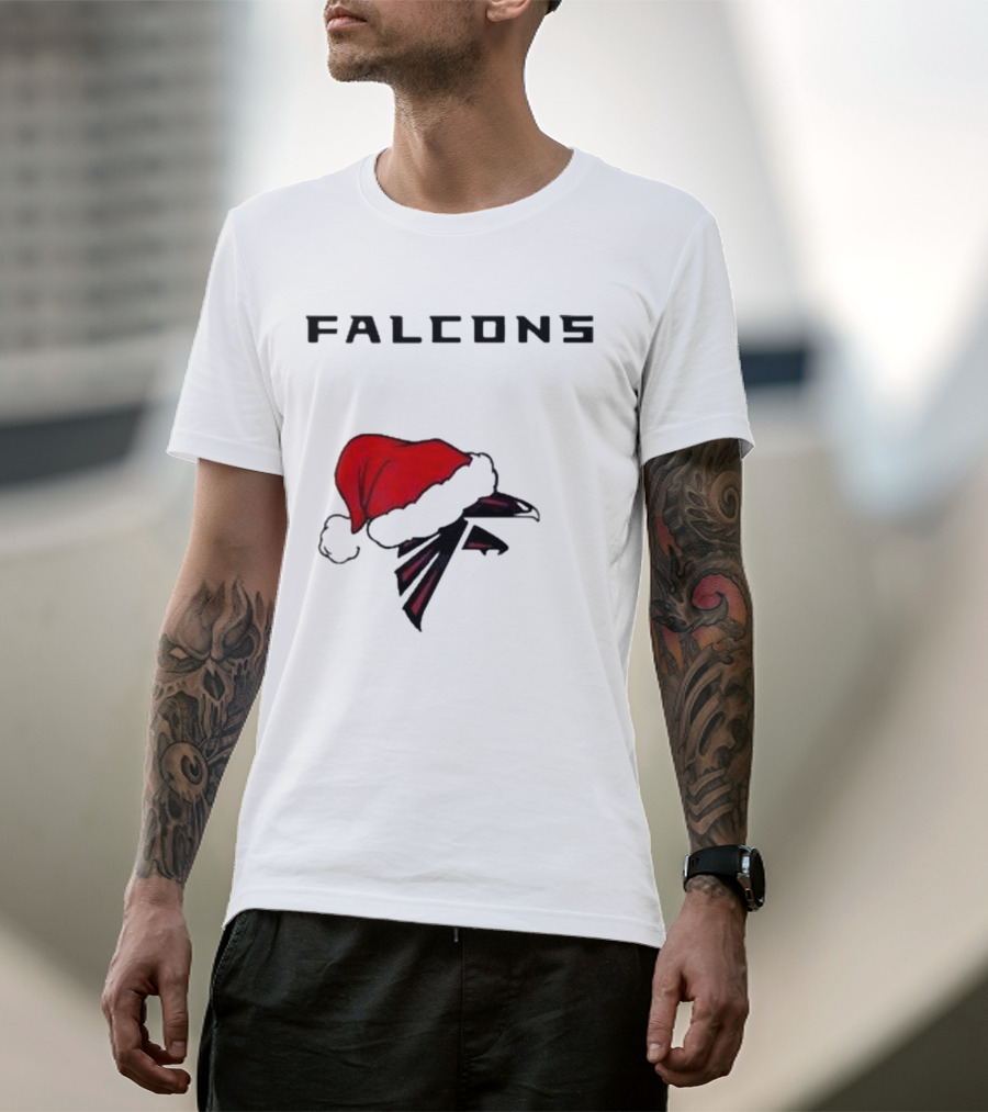Falcons Santa Hat Christmas Atlanta T-Shirt