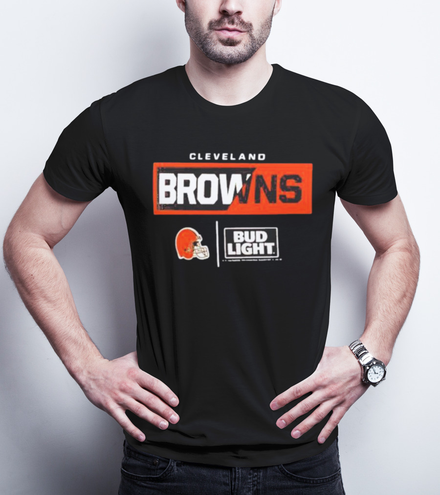 Cleveland Browns Bud Light NFL Partnership With Cleveland Helmet T-Shirt