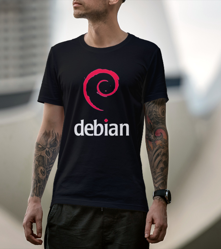 Jeff Geerling Debian GNU Linux Logo Spiral T-Shirt