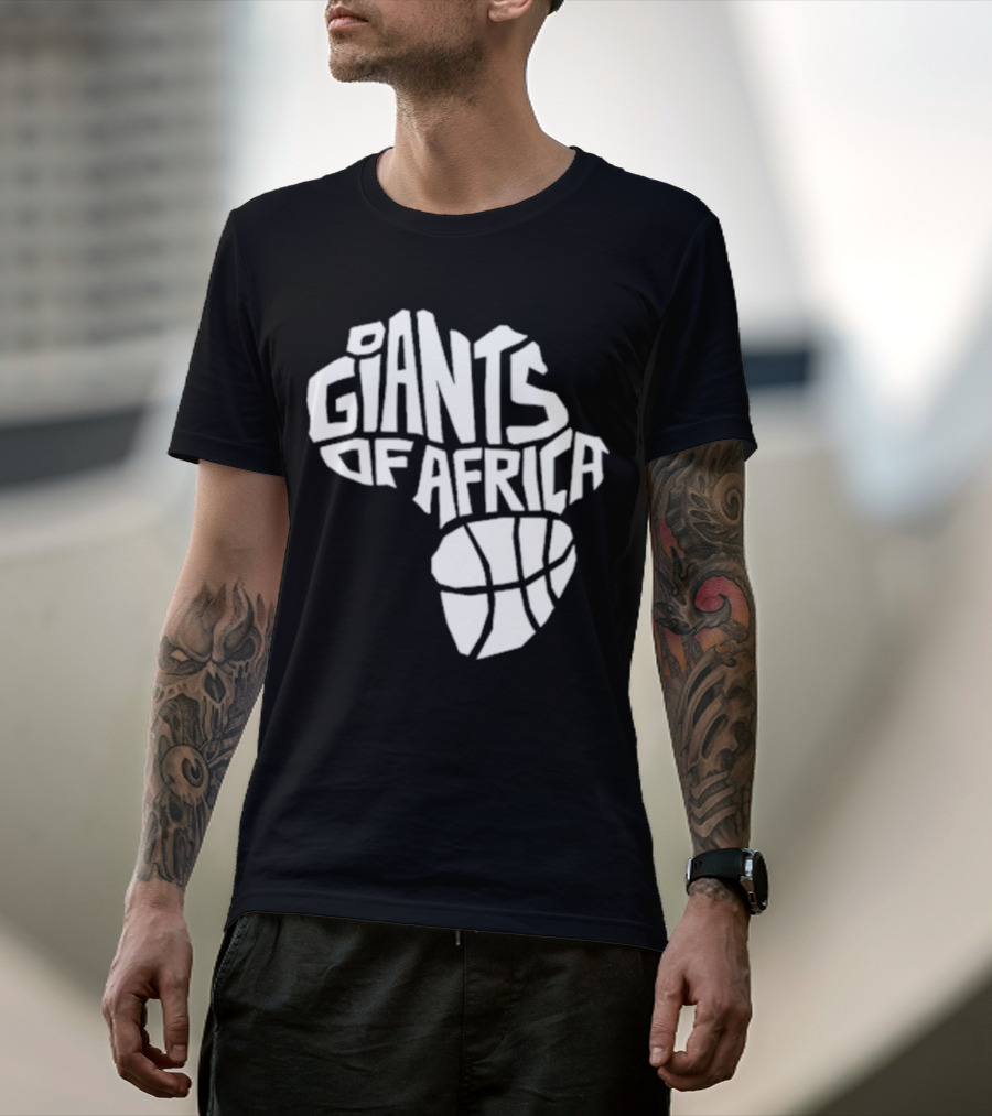 Giants Of Africa Basketball Map T-Shirt