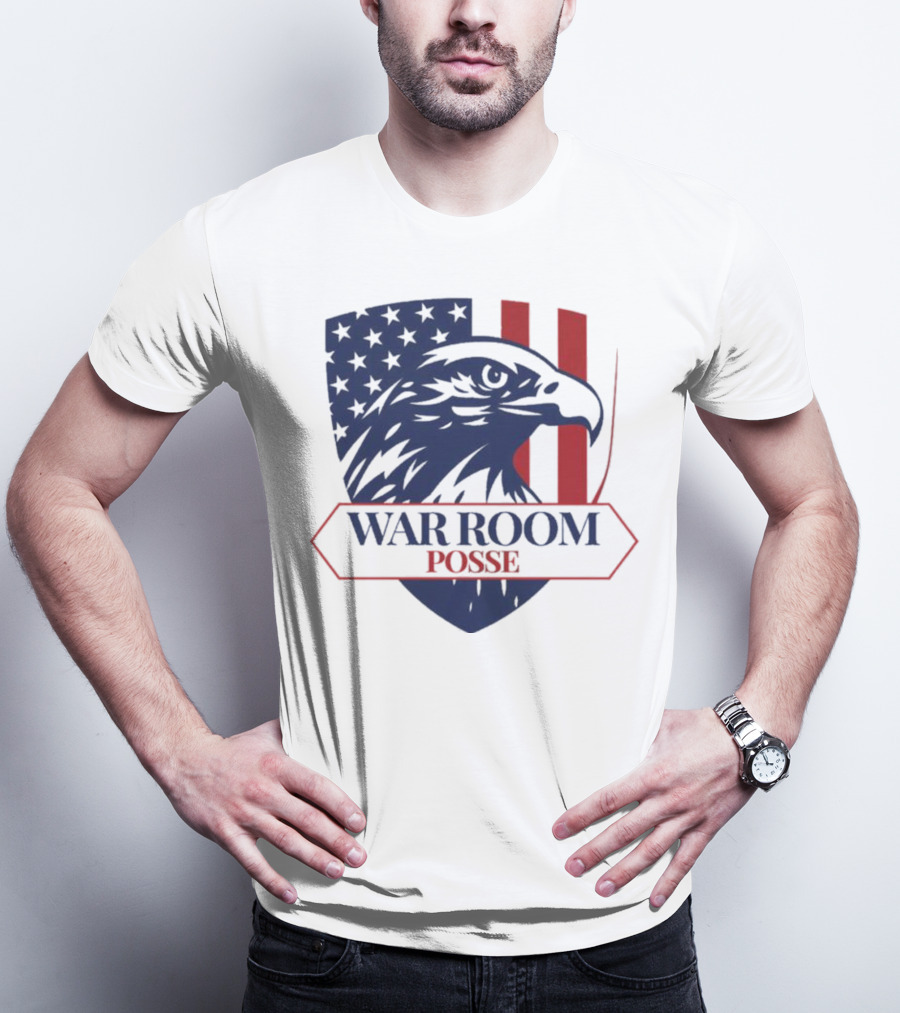 War Room Posse Eagle Shield U.S. Flag Stripes Badge T-Shirt