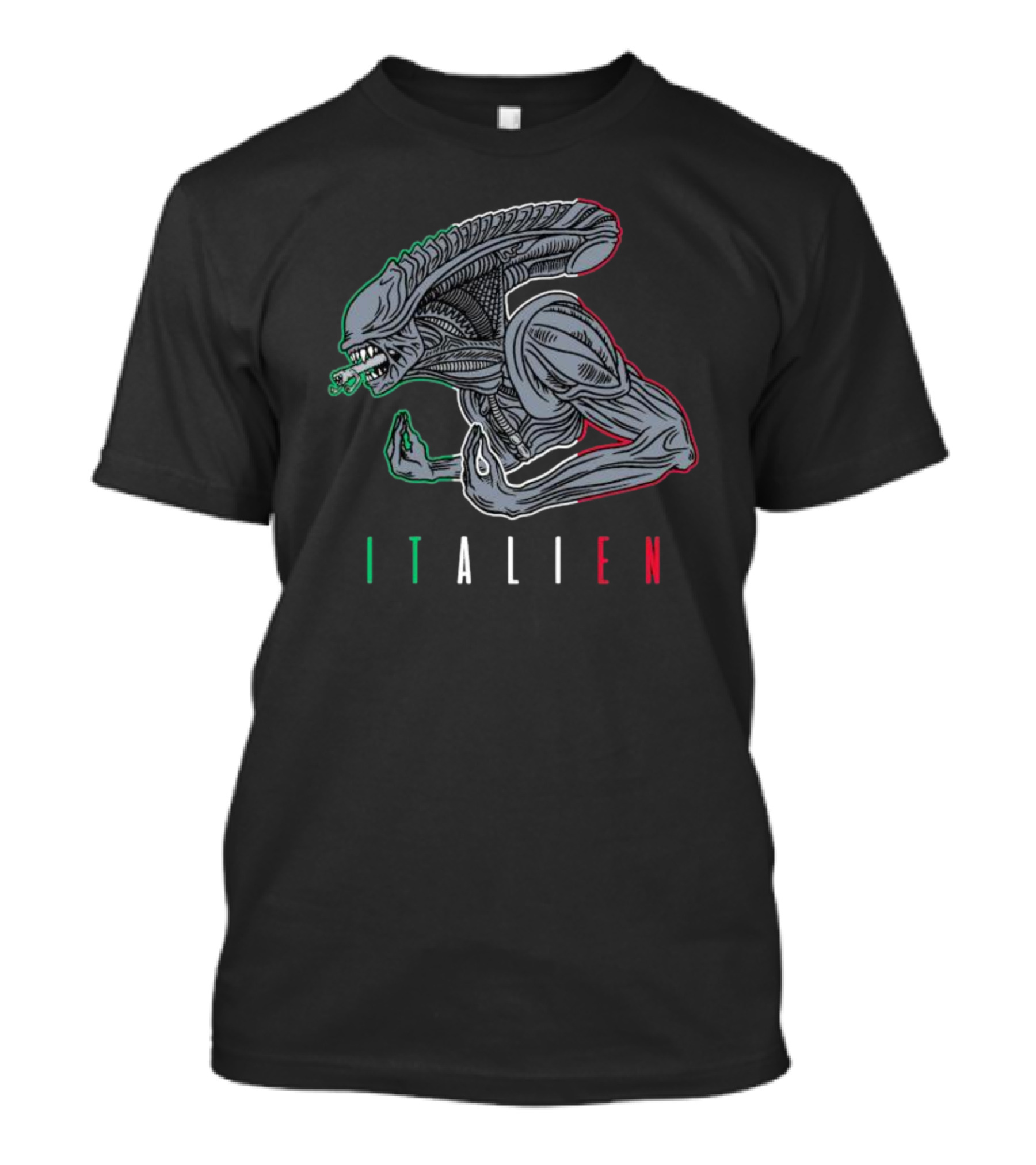 Italien Alien Creature Italian Flag Colors T-Shirt