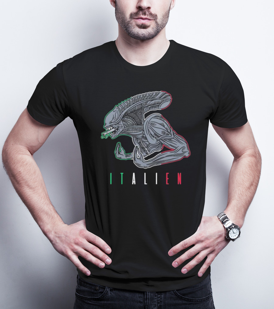 Italien Alien Creature Italian Flag Colors T-Shirt